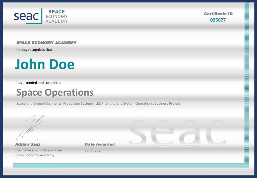 Space Operations Course Professional Certificate Online